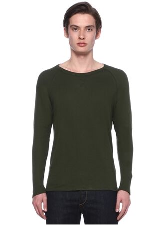 Tru Erkek Haki Bisiklet Yaka Sweatshirt M EU