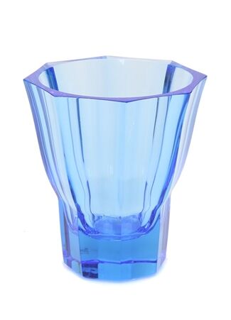 Moser Mavi Çizgi Dokulu Kristal Dekoratif Kase