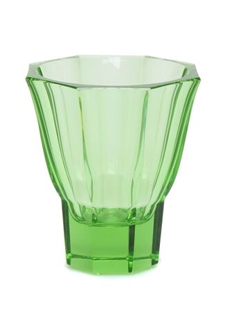 Moser Yeşil Çizgi Dokulu Kristal Dekoratif Kase