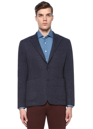 Beymen Collection Erkek Drop 8 Lacivert Kelebek Yaka Örme Ceket Mavi 58 IT