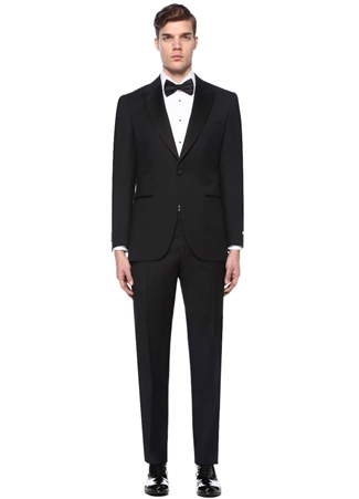 Beymen Collection Erkek Siyah Kesik Şal Yaka Garni Detaylı Yün Smokin 54 IT