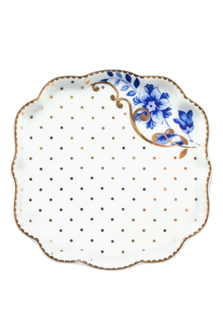 Pip Studio Royal Beyaz Çiçek Baskılı Porselen Çay Tabağı