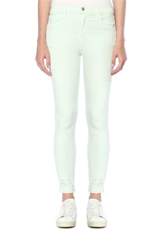 J Brand Kadın Alana Yeşil Yüksek Bel Crop Skinny Jean Pantolon 23 US