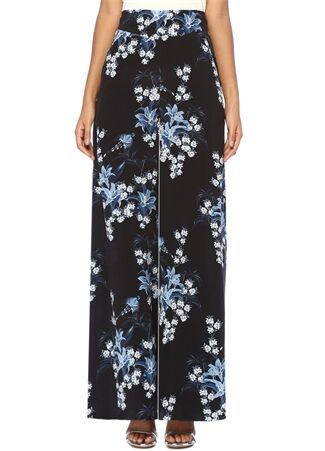 Johanna Ortiz Kadın Dream State Lacivert Çiçekli Bol İpek Pantolon 2 US