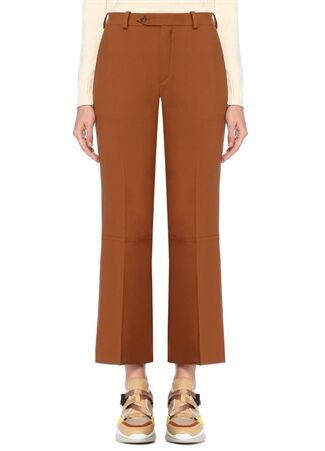 Chloe Kadın Kahverengi Yün Pantolon 34 FR