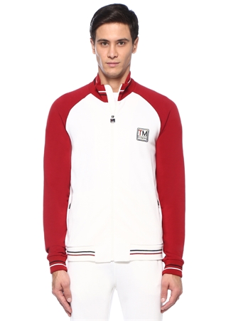 Z Zegna Erkek Kırmızı Beyaz Yün Sweatshirt XXL IT