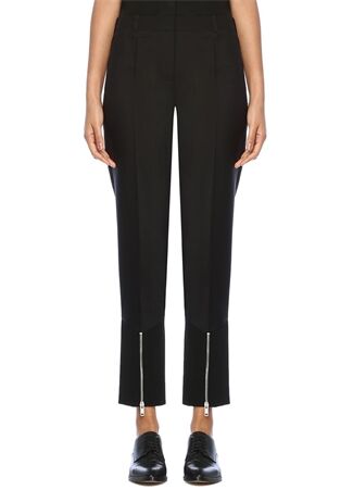 Givenchy Kadın Siyah Yüksek Bel Paçası Fermuarlı Yün Pantolon 36 IT