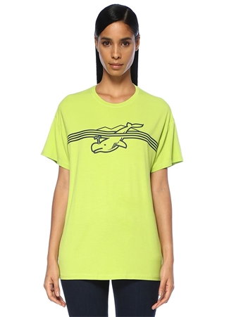 Vionnet Kadın Yeşil Balina Baskılı T-shirt 42 IT