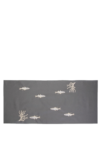 Serenk Gri Nakışlı Runner Serenk Gri Nakışlı Runner