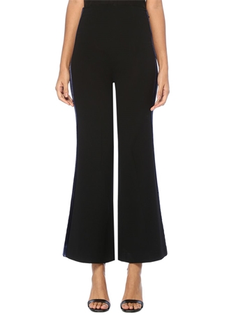 Roland Mouret Kadın Connor Siyah Şeritli İspanyol Paça Pantolon Lacivert 8 US