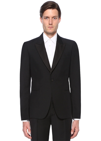 Alexander Mcqueen Erkek Siyah Kelebek Yaka Yün Ceket 50 It