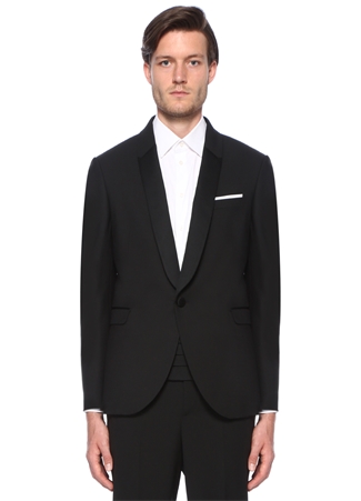 Neil Barrett Erkek Siyah Şal Yaka Düğmeli Ceket 50 IT