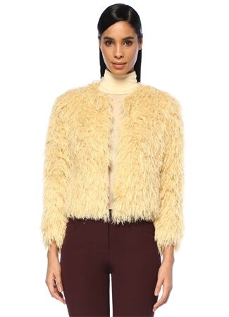 Marni Kadın Krem Püsküllü Suni Kürk Hırka Bej 40 IT