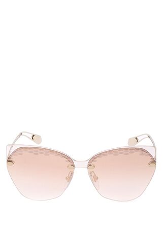 Bvlgari Kadın Pembe İşlemeli Çerçeveli Güneş Gözlüğü 62 EU