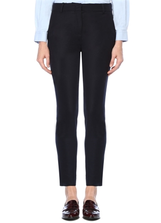 Eleventy Kadın Lacivert Normal Bel Dar Paça Pantolon 44 IT