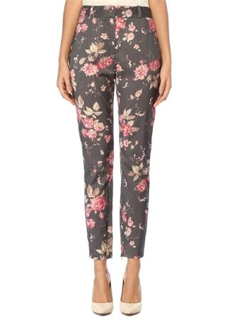 Zimmermann Kadın Fleeting Stovepipe Gri Yüksek Bel Çiçekli Pantolon US