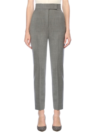 Sara Battaglia Kadın Gri Normal Bel Cigarette Yün Pantolon Siyah 38 FR