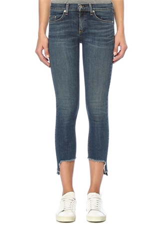 Rag&Bone Denim Kadın Hampton Capri Normal Bel Crop Jean Pantolon Mavi 26 US