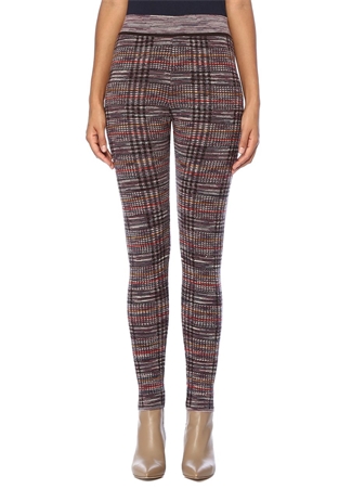 Missoni Kadın Lila Ekoseli Yüksek Bel Yün Tayt Kırmızı 42 IT