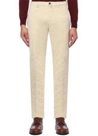 Lardini Erkek Bej Normal Bel Kanvas Pantolon 46 IT