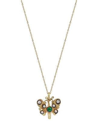 Aida Bergsen Kadın Polka Butterfly Tsavorite Pırlanta Altın Rengi Kolye EU Aida Bergsen Kadın Polka Butterfly Tsavorite Pırlanta Altın Rengi Kolye EU