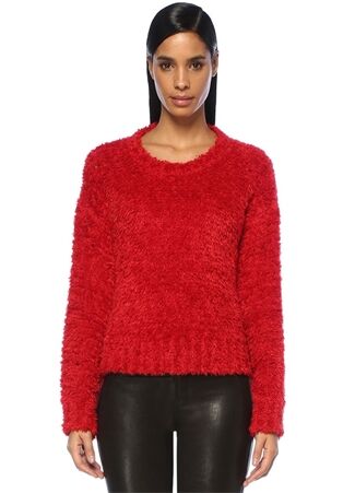 IRO Kadın Trinity Kırmızı Bisiklet Yaka Düşük Kollu Kazak XXS EU