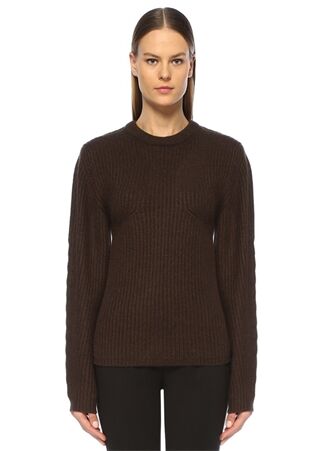 Chloe Kadın Kahverengi Bisiklet Yaka Kaşmir Kazak M EU