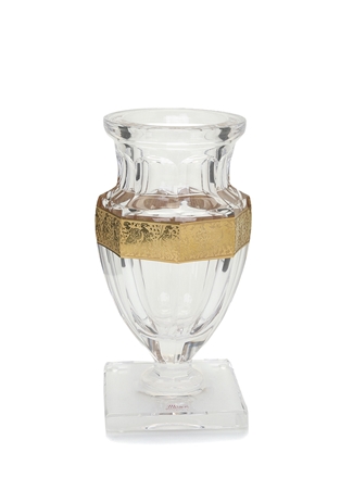Moser Gold Şerit Detaylı Kristal Vazo Çok Renkli Moser Gold Şerit Detaylı Kristal Vazo Çok Renkli