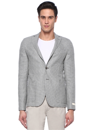 Beymen Collection Erkek Drop 7 Gri Kelebek Yaka Dokulu Soft Ceket 54 IT