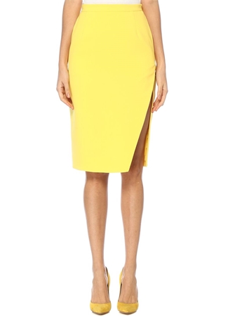 Altuzarra Kadın Lancaster Sarı Yüksek Bel Midi Kalem Etek 40 IT