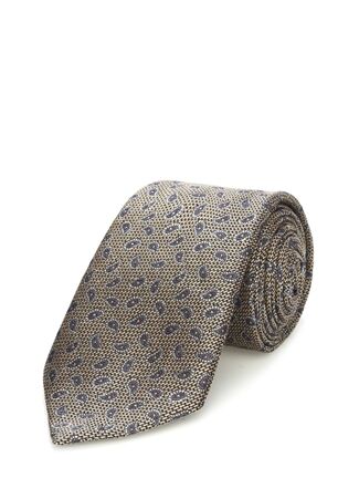 Beymen Collection Erkek Kahverengi Şal Desenli İpek Kravat Eu It