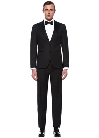 Beymen Collection Erkek Drop 8 Siyah Kırlangıç Yaka Desenli Yün Smokin 54 IT