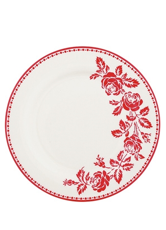 Green Gate Fleur Kırmızı Motifli Porselen Tabak