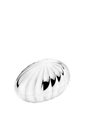 Georg Jensen Legacy Small Oval Formlu Çelik Dekoratif Kutu Gri