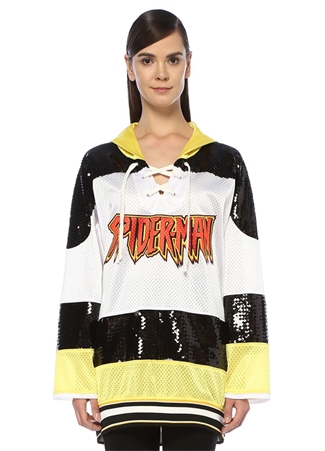 Faith Connexion Kadın Kapüşonlu İşlemeli Oversize File Sweatshirt Beyaz XS EU Faith Connexion Kadın Kapüşonlu İşlemeli Oversize File Sweatshirt Beyaz XS EU