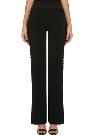 Jonathan Simkhai Kadın Siyah Yüksek Bel Yanı Yırtmaç Detaylı Pantolon 2 US