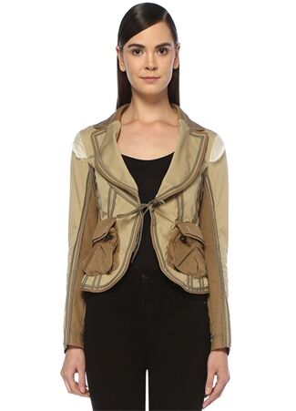 Dsquared2 Kadın Operation Seroja Haki Kelebek Yaka Ceket Bej 40 IT