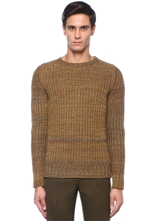 Santoni Edited By Marco Zanini Erkek Yeşil Örgü Dokulu Kaşmir Kazak Kahverengi 4 Eu