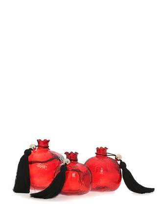 Beymen Hediye 3lü Kırmızı Nar Formlu Cam Obje Seti