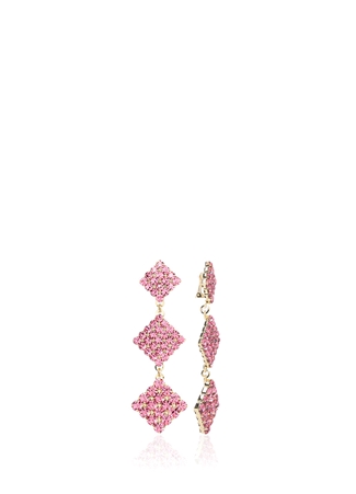 Alessandra Rich Kadın Pembe Taşlı Geometrik Formlu Gold Küpe EU Alessandra Rich Kadın Pembe Taşlı Geometrik Formlu Gold Küpe EU
