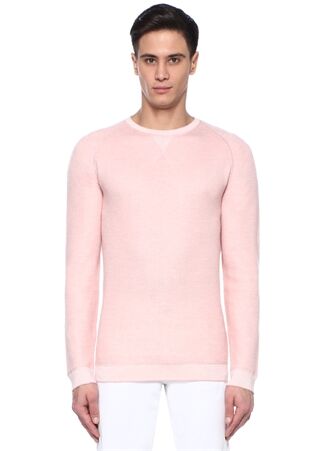 Zegna Erkek Pembe Bisiklet Yaka Kazak 54 IT