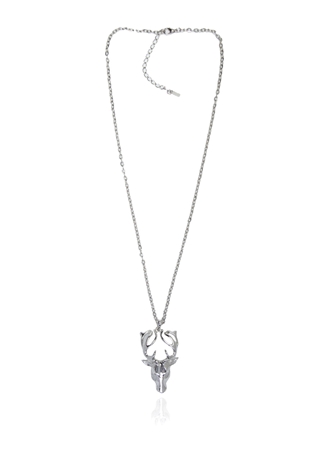 Aden Newyork Kadın Silver Geyik Formlu Kolye Gri M EU