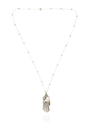 Aden Newyork Kadın Silver El Formlu Kolye Gri M EU