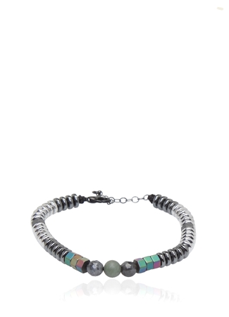 Brace İstanbul Erkek No 29 Metalik Gri Taşlı Bileklik EU