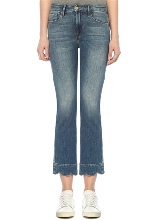Frame Denim Kadın Normal Bel Cropped Bootcut Jean Pantolon Mavi 24 US
