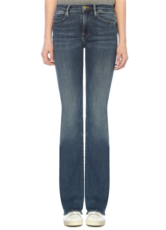Frame Denim Kadın Yüksek Bel Skinny Flared Jean Pantolon Mavi 23 US