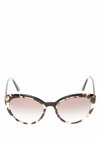 Prada Kadın Kahverengi Yuvarlak Formlu Güneş Gözlüğü Siyah 54 EU