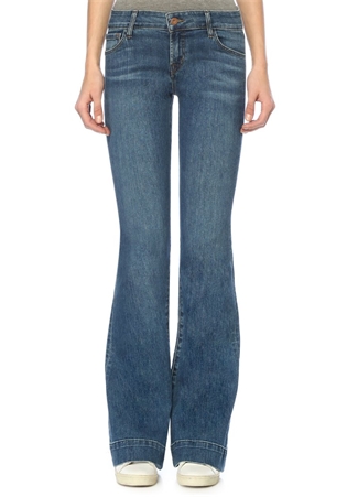 J Brand Kadın Love Story Düşük Bel Bol Paça Jean Pantolon Mavi 26 US
