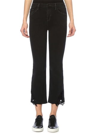 J Brand Kadın Selena Siyah Dantelli Crop Boot Jean Pantolon 24 US