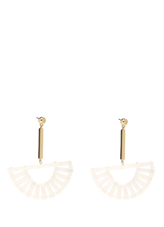 Cult Gaia Kadın Ark Beyaz Gold Çubuklu Sallantılı Küpe Bej EU